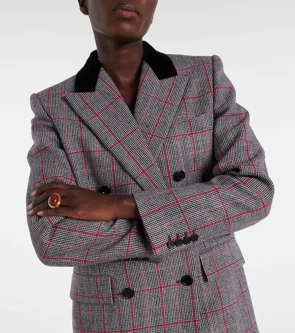 Chloé Checked Double-breasted Wool Jacket
