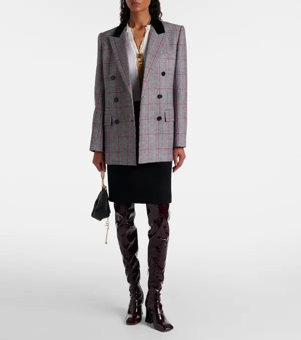 Chloé Checked Double-breasted Wool Jacket