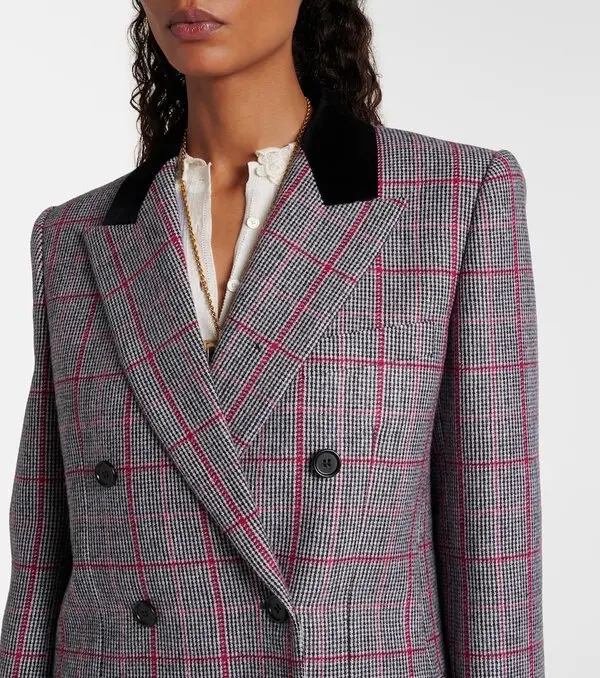 Chloé Checked Double-breasted Wool Jacket