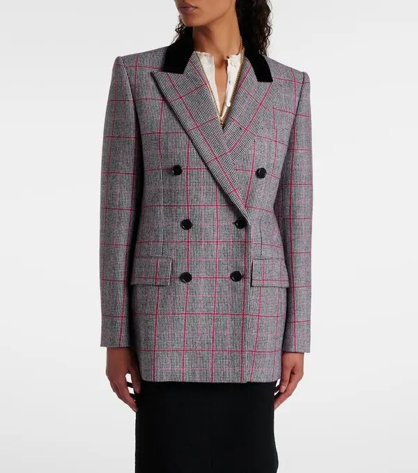 Chloé Checked Double-breasted Wool Jacket