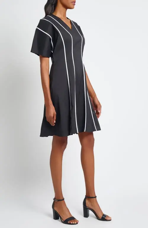 Ming Wang Stripe Flare Dress