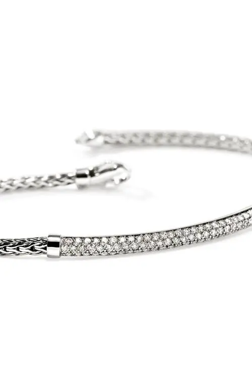 John Hardy Essential Pave Bracelet - Silver/diamonds