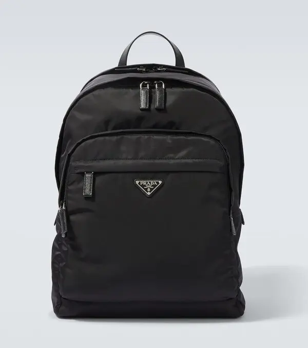 Prada Re-nylon Leather-trimmed Backpack - Black