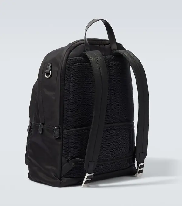 Prada Re-nylon Leather Trimmed Backpack - Black