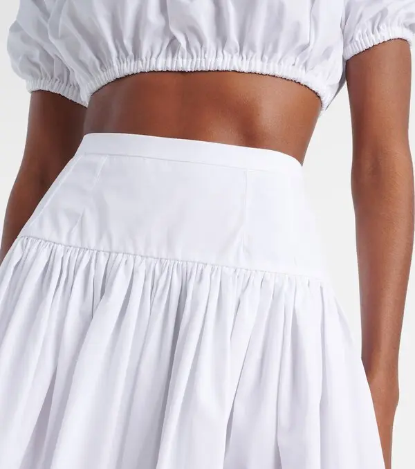 Dolce & Gabbana Pleated Cotton Poplin Miniskirt