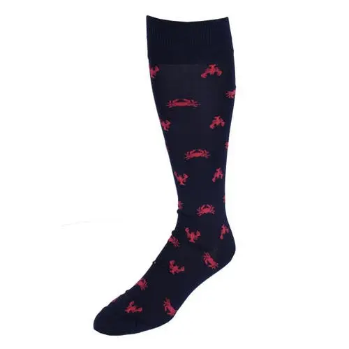 Trafalgar Sea Life Pima Cotton Novelty Dress Socks - Navy Blue