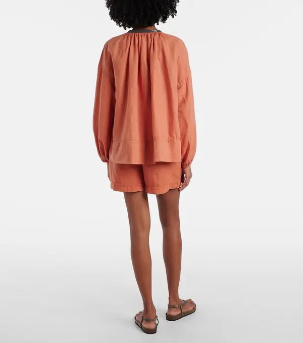 Brunello Cucinelli Monili Linen And Cotton Top