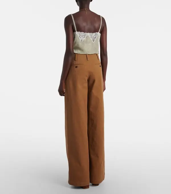 Chloé High-rise Wide-leg Pants - Brown