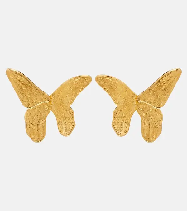 Oscar De La Renta Butterfly Stud Earrings - Gold
