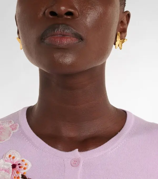 Oscar De La Renta Butterfly Stud Earrings