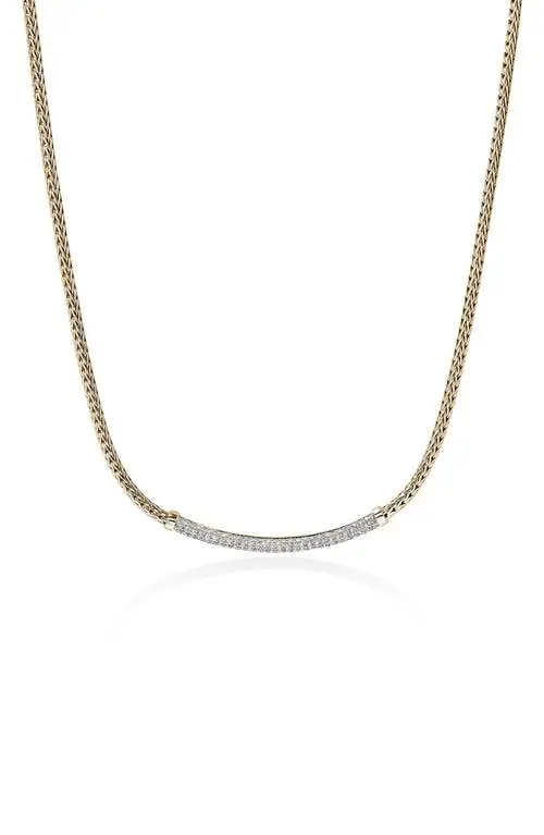 John Hardy Jh Essential Diamond Pavé Necklace - Gold/white Diamond