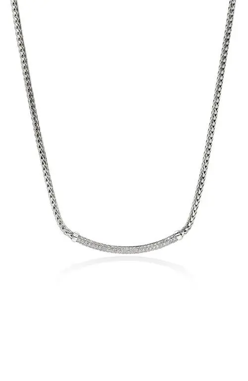John Hardy Jh Essential Diamond Pavé Necklace - Silver/ White Diamond