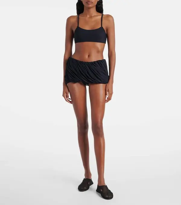 Alaïa Pleated Low-rise Bikini