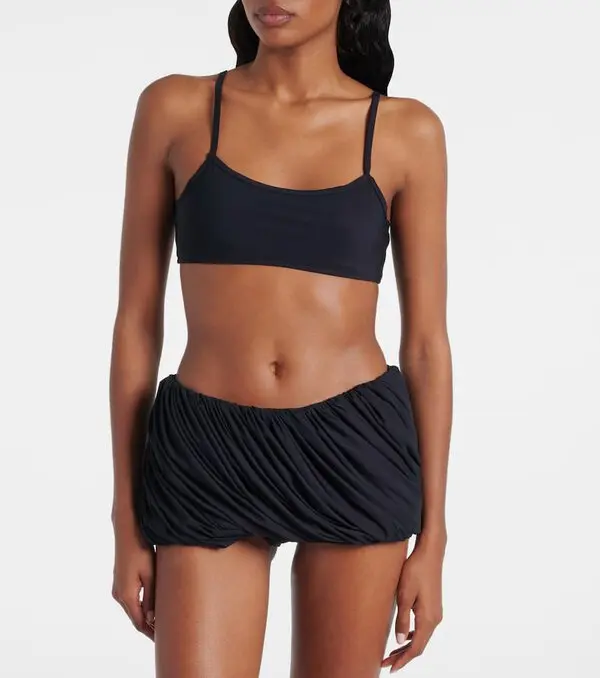 Alaïa Pleated Low-rise Bikini