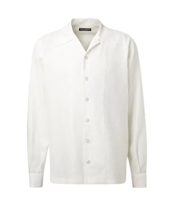 Dolce & Gabbana Linen Canvas Bowling Shirt