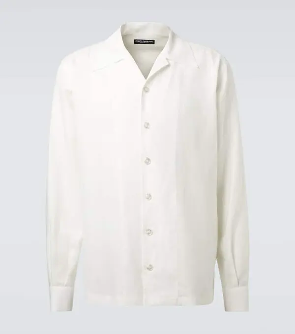 Dolce & Gabbana Linen Canvas Bowling Shirt