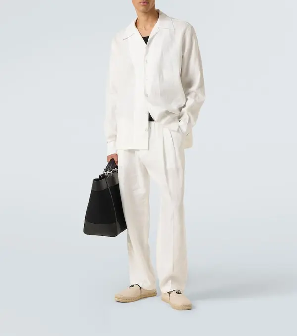 Dolce & Gabbana Linen Canvas Bowling Shirt