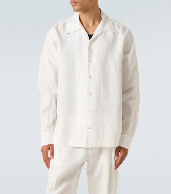 Dolce & Gabbana Linen Canvas Bowling Shirt