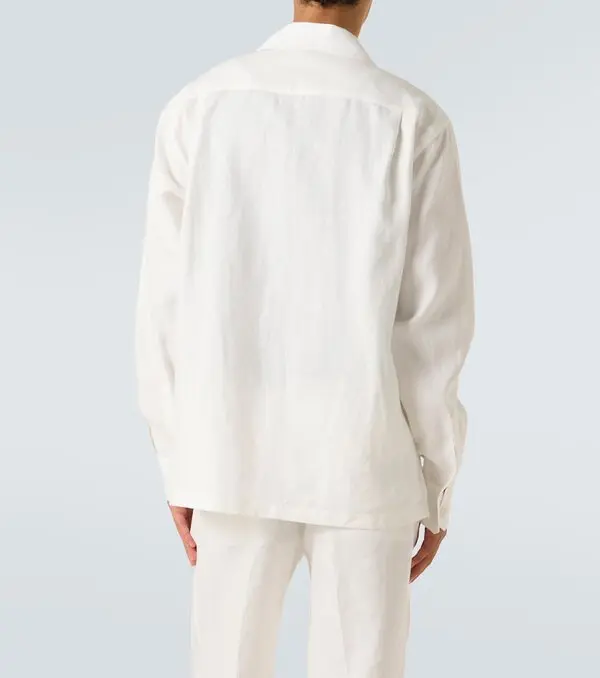 Dolce & Gabbana Linen Canvas Bowling Shirt