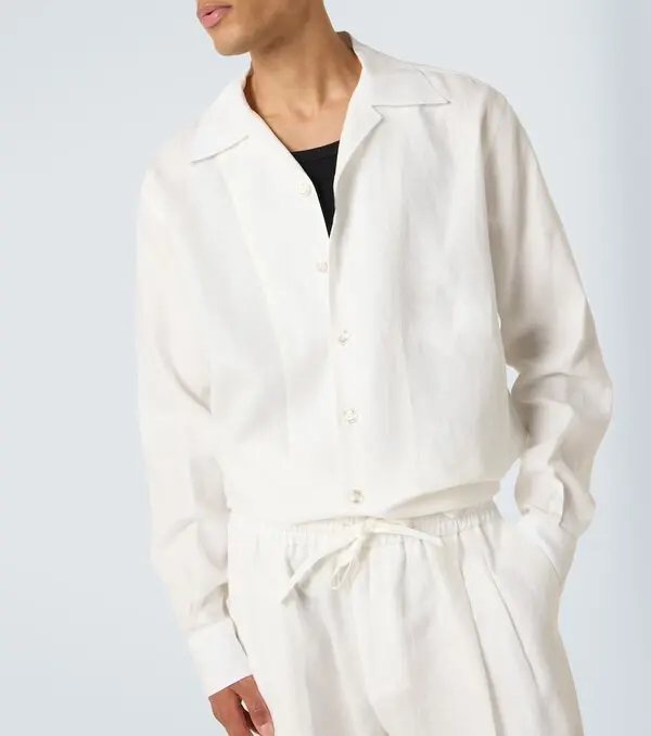 Dolce & Gabbana Linen Canvas Bowling Shirt