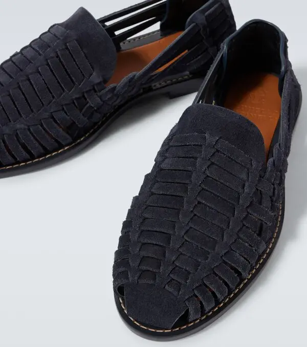 Brunello Cucinelli Woven Suede Loafers