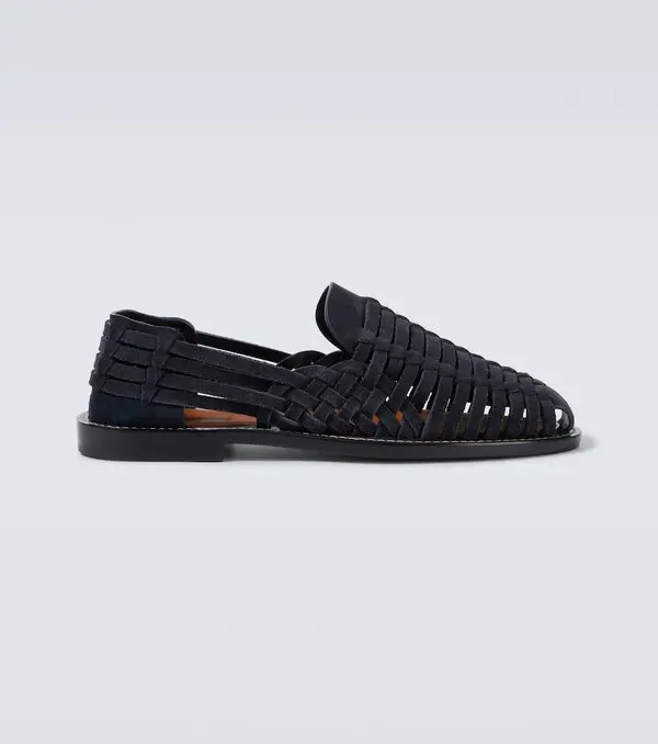 Brunello Cucinelli Woven Suede Loafers