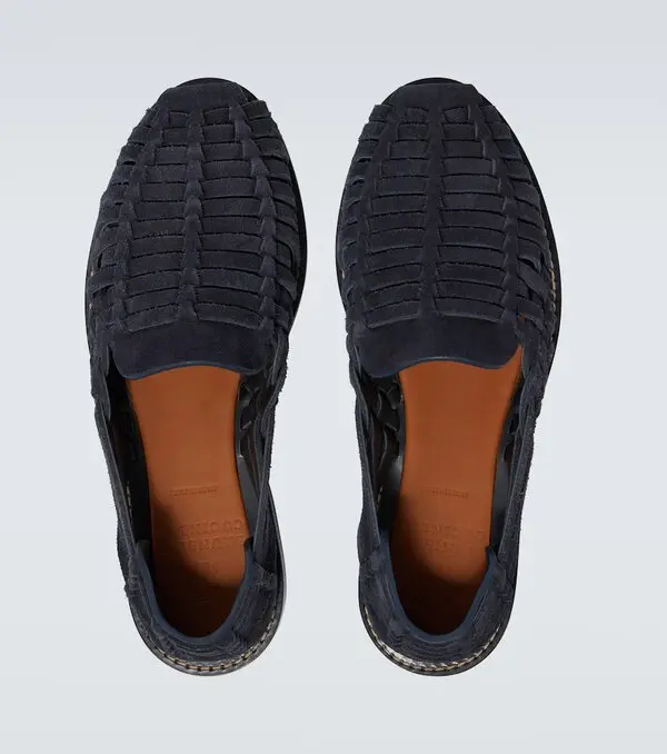 Brunello Cucinelli Woven Suede Loafers