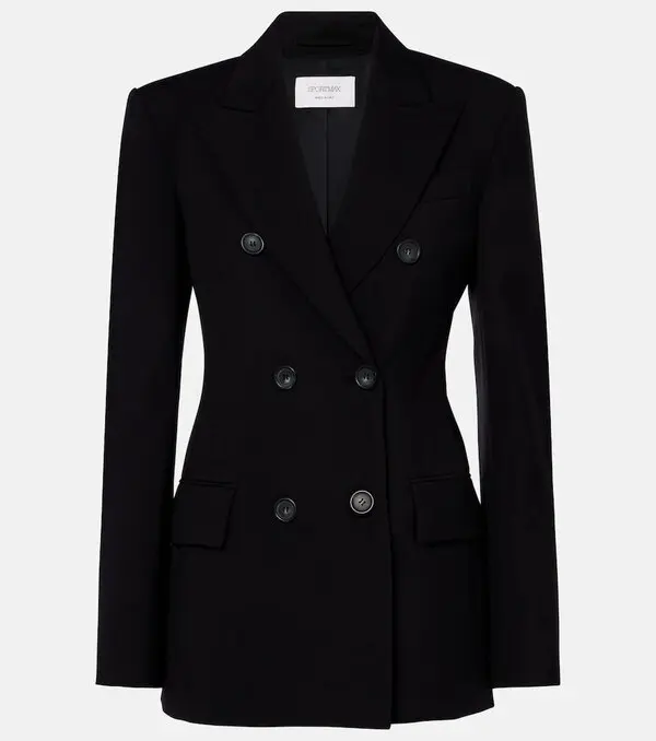 Sportmax Adamo Double-breasted Wool Blazer - Black