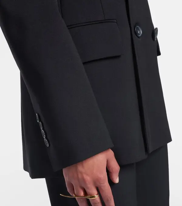 Sportmax Adamo Double-breasted Wool Blazer - Black