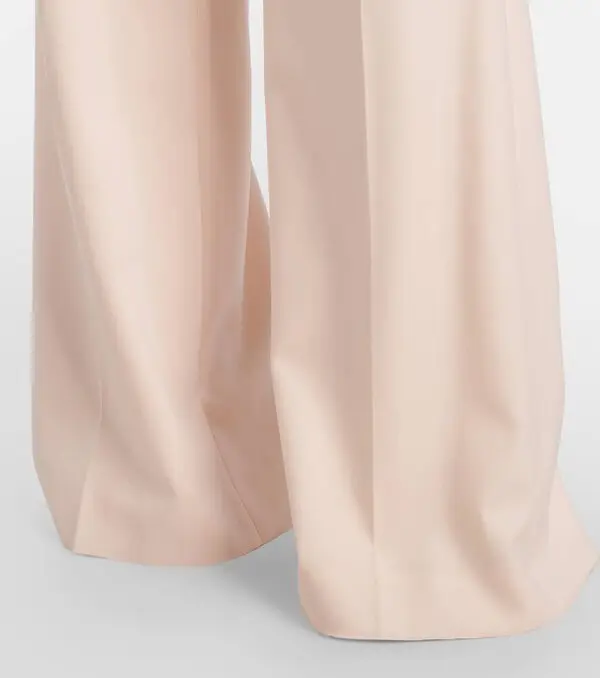 Chloé Virgin Wool Gabardine Flared Pants - Pink