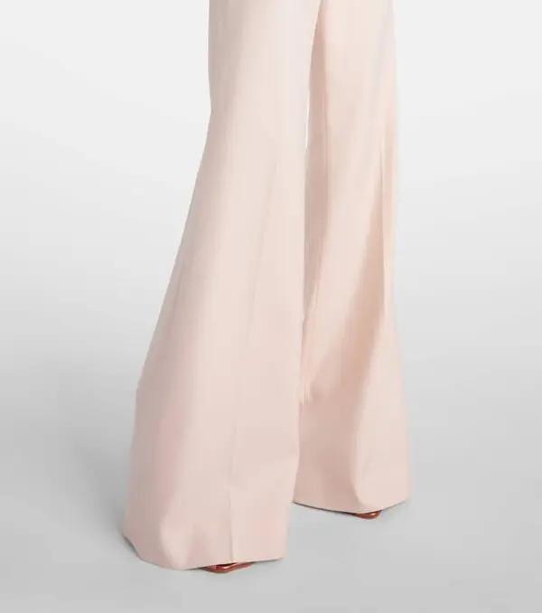 Chloé Virgin Wool Gabardine Flared Pants - White