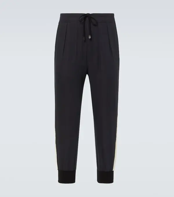 TOM FORD Cotton And Silk Twill Sweatpants - Black