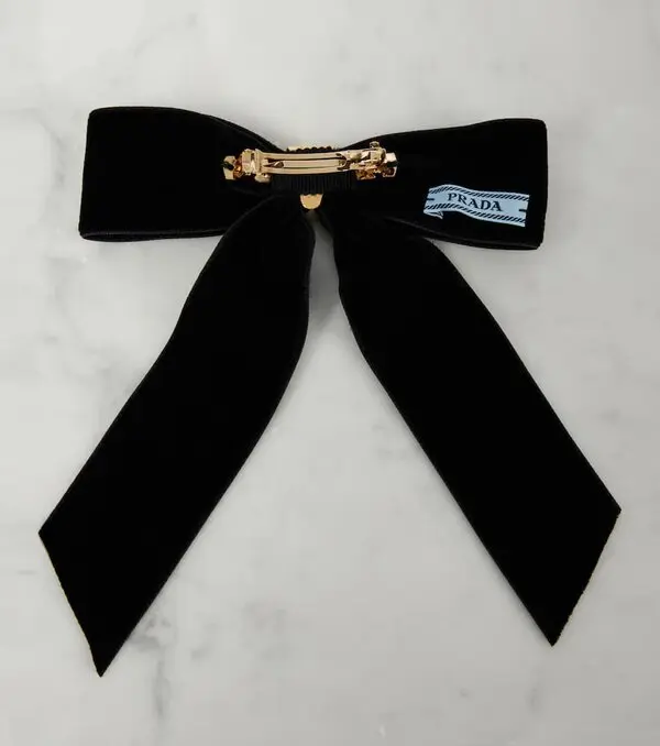 Prada Bow-detail Velvet Hair Clip