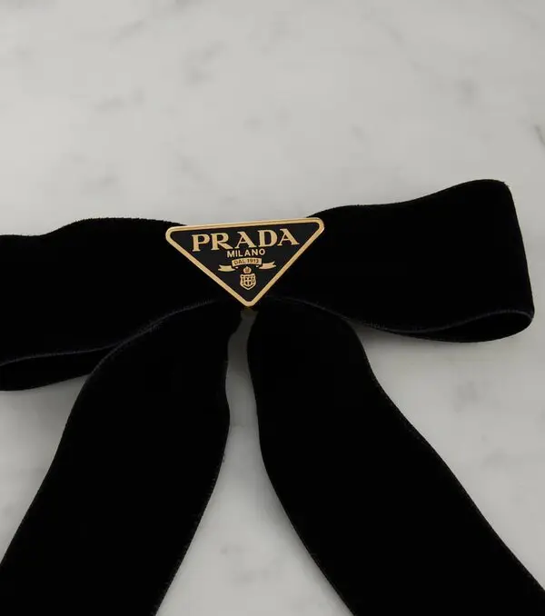 Prada Bow-detail Velvet Hair Clip