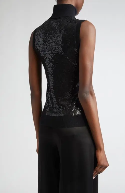 Michael Kors Sequin-embellished Sleeveless Cashmere Turtleneck Sweater