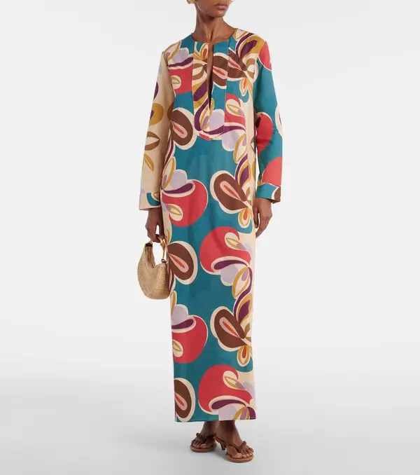 ADRIANA DEGREAS Printed Cotton-blend Kaftan