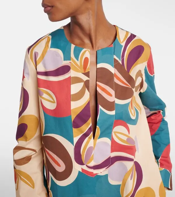 ADRIANA DEGREAS Printed Cotton-blend Kaftan