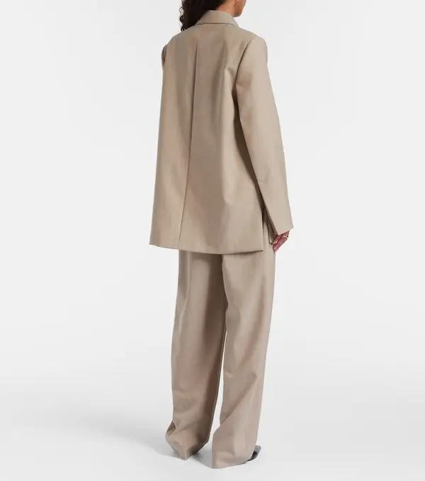 Sportmax Tubinga Belted Virgin Wool Blazer - Beige