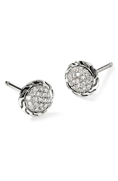 John Hardy Jh Essential Diamond Pavé Stud Earrings - Silver/diamond