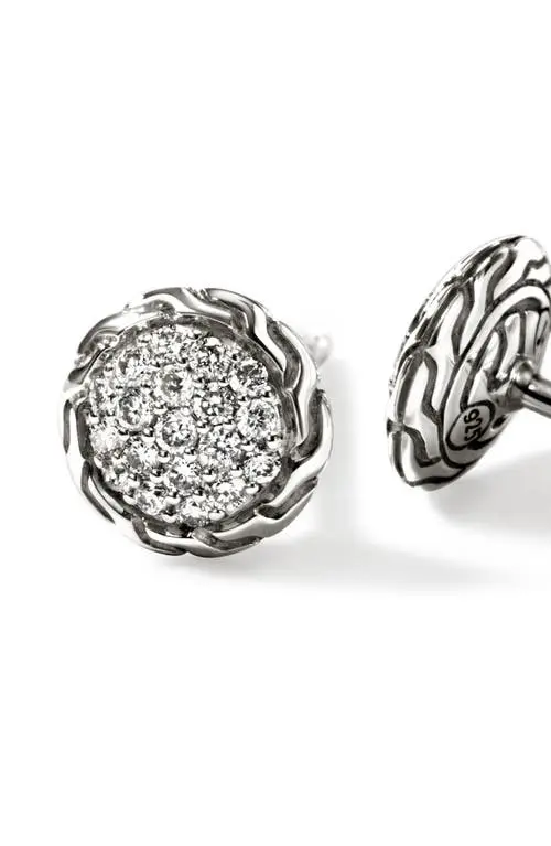 John Hardy Jh Essential Diamond Pavé Stud Earrings - Silver/diamond