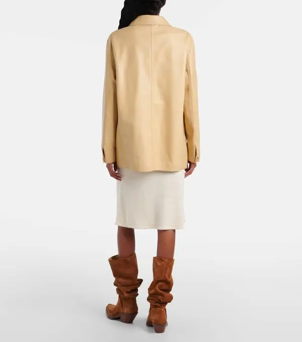 Ralph Lauren Adrianna Leather Jacket - Beige
