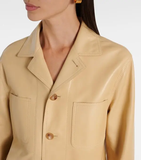 Ralph Lauren Adrianna Leather Jacket - Beige
