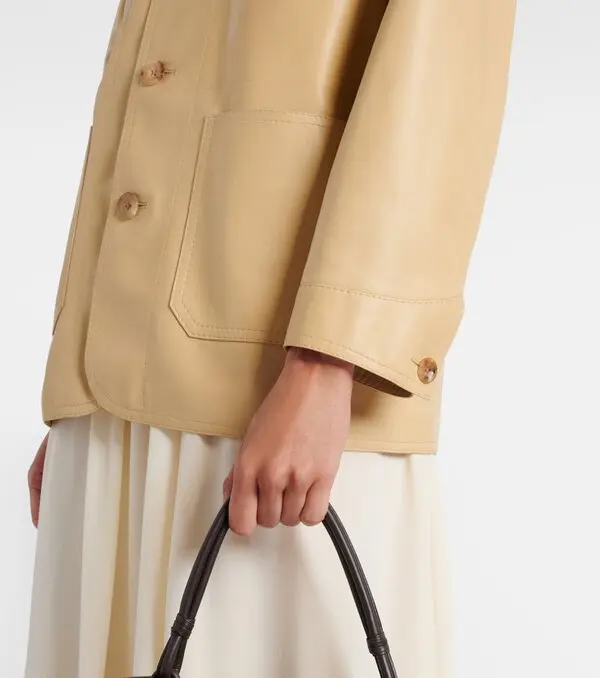 Ralph Lauren Adrianna Leather Jacket - Beige