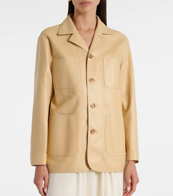 Ralph Lauren Adrianna Leather Jacket - Beige
