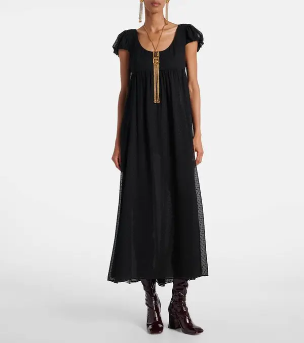 Chloé Silk Point D'esprit Maxi Dress