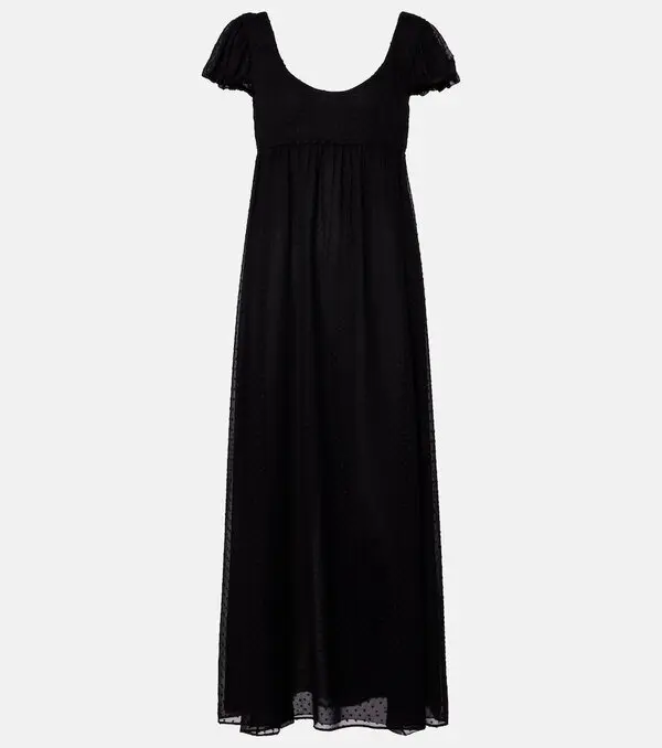 Chloé Silk Point D'esprit Maxi Dress - Black