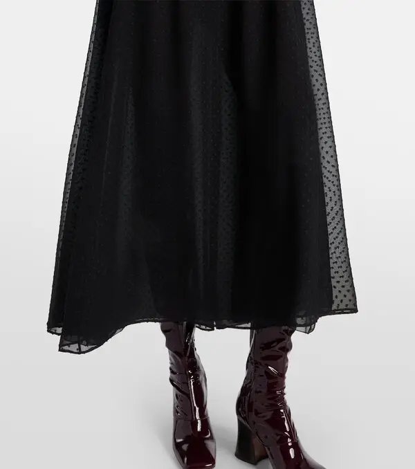 Chloé Silk Point D'esprit Maxi Dress
