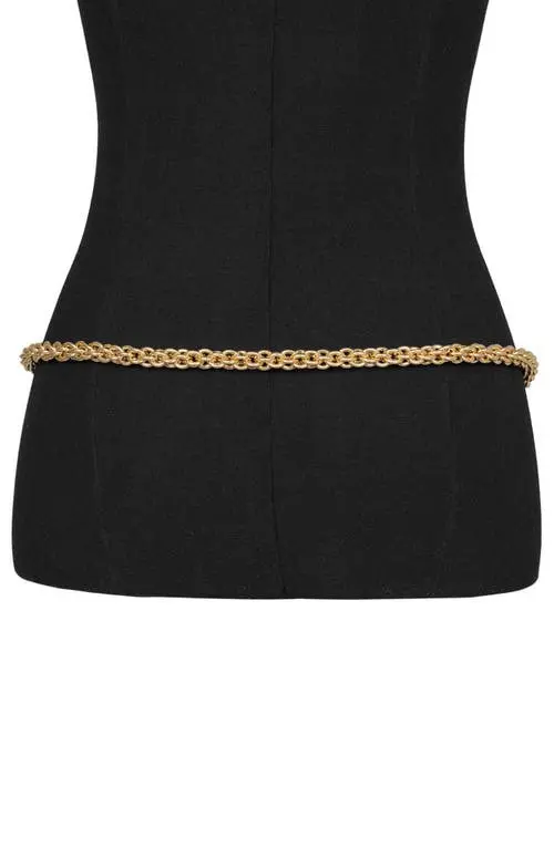 Jeffrey Campbell Bpm Heart Chain Belt - Black Suede Gold