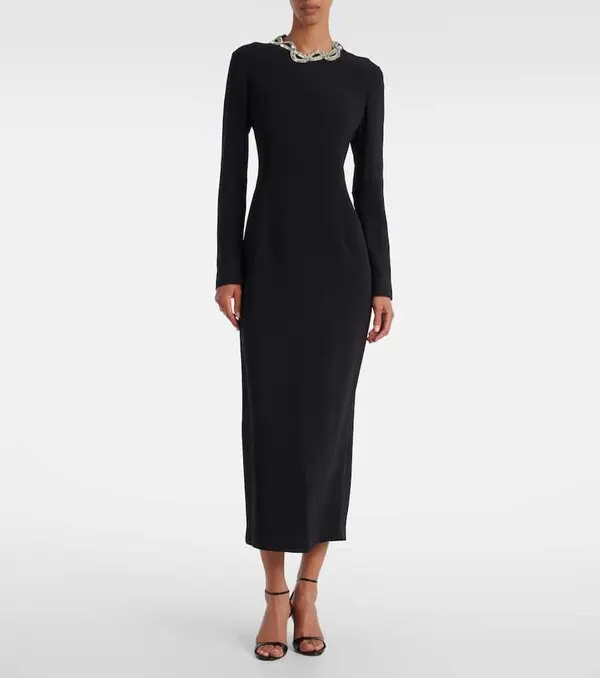 THE ROW Mitsuko Embellished Cady Midi Dress