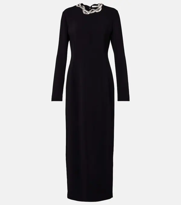 THE ROW Mitsuko Embellished Cady Midi Dress